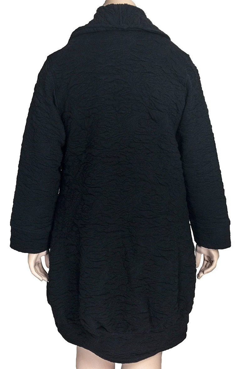Kekoo Plus Size Black Embossed Coat / Jacket — FictionNewYork.com