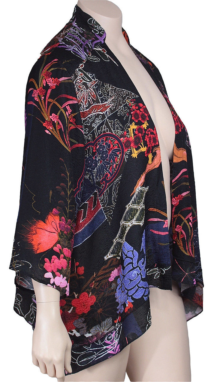 Citron Open Front Silk Jacket — FictionNewYork.com